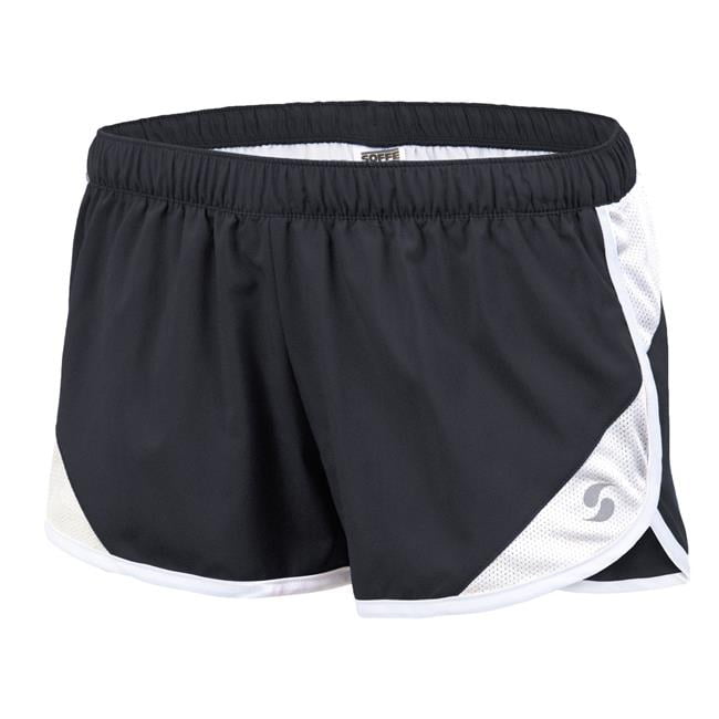 Soffe 1986VBKBKWXSM Juniors Woven Mesh Insert Short - Black, Black ...