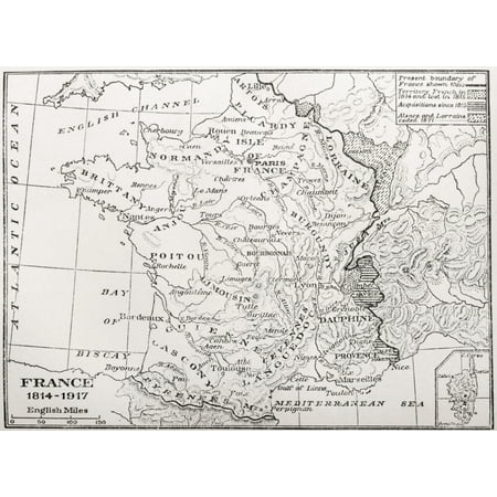 Map of France, 1814-1917. From France, Mediaeval and Modern A History ...