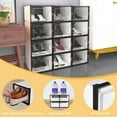 DWVO 12Pcs Pairs White Shoe Box Storage Closet Organizer Clear ...