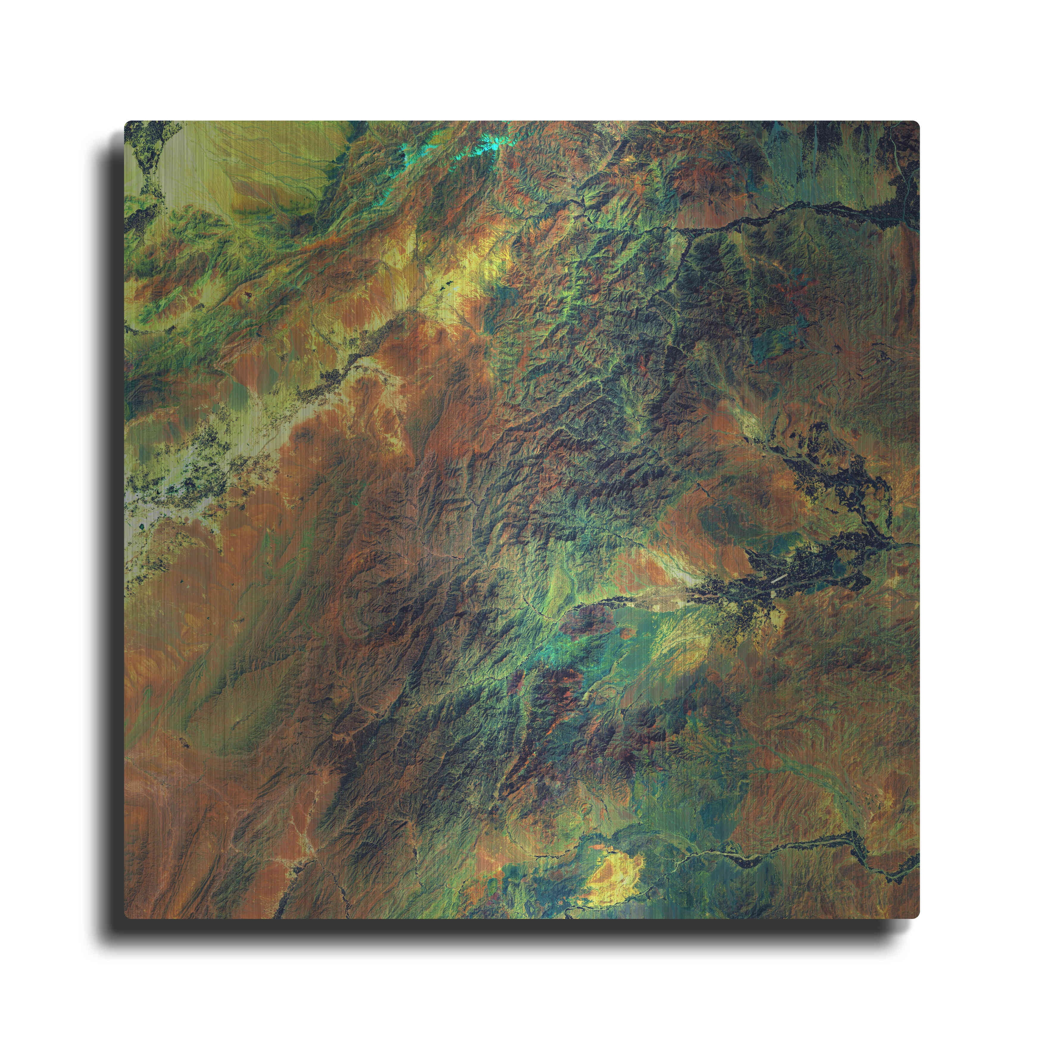 Luxe Metal Art 'Earth as Art: Rugged Terrain,' Metal Wall Art, 24"x24 ...