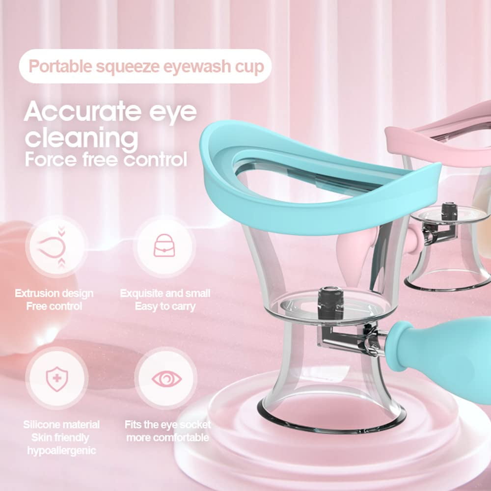 Buy Eye Wash Cup,Eye Wash Cleaner Kit Silicon Manual Air Pressure Eye ...