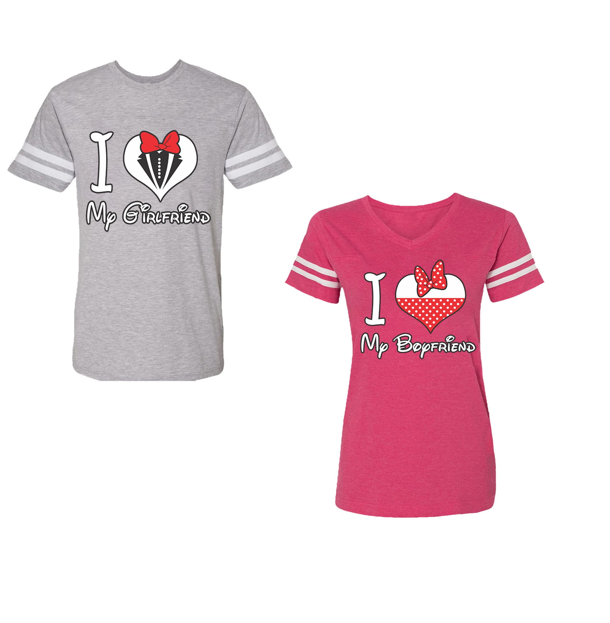 I Love My BF GFUnisex Couple Matching Cotton Jersey style T-Shirt ...