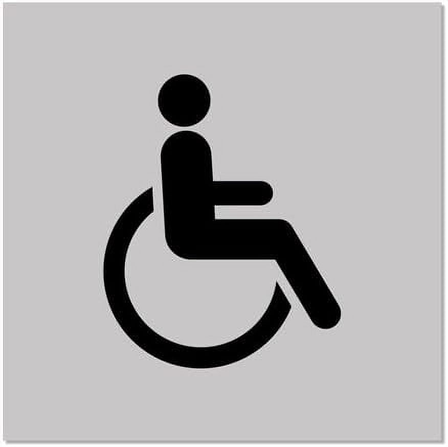 Handicap Access Symbol Sign 6" X 6" (Gray/Black) - Walmart.com
