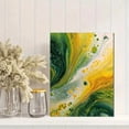 Abstract Green Yellow Fluid Art Canvas Print, Perfect for Living Room ...