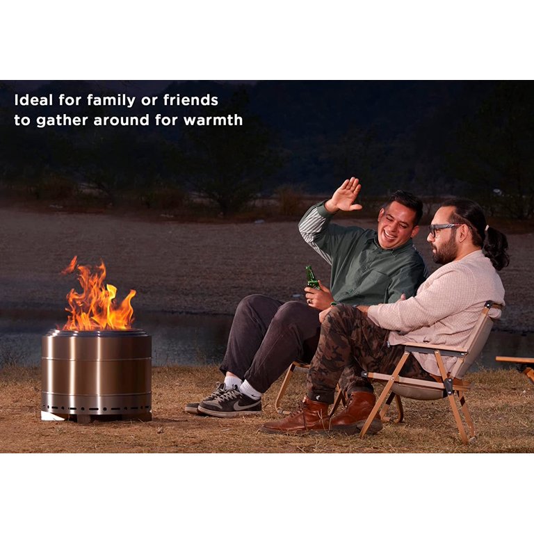 DEVOKO Stainless Steel Smokeless Fire Pit, Outdoor Chiminea, 44% OFF