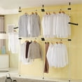 Telescopic Garment Rack, Heavy Duty, 3 Poles 4 Bars, Adjustable 160 ...