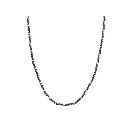 Forever New - Sterling Silver Oxidized Twisted Box Chain Necklace, 18 ...