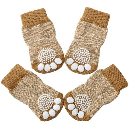 PERTTYUNG 4 Pcs Non-Slip Dog Cat Traction Control Socks for Indoor Wear ...