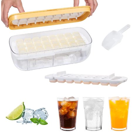 Press Type Ice Cube Maker, Reusable Easy Release Ice Cube Trays ...