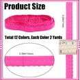 24 Yards 12 Colors Chinlon Wavy Edge Elastic Band Flat Garment ...
