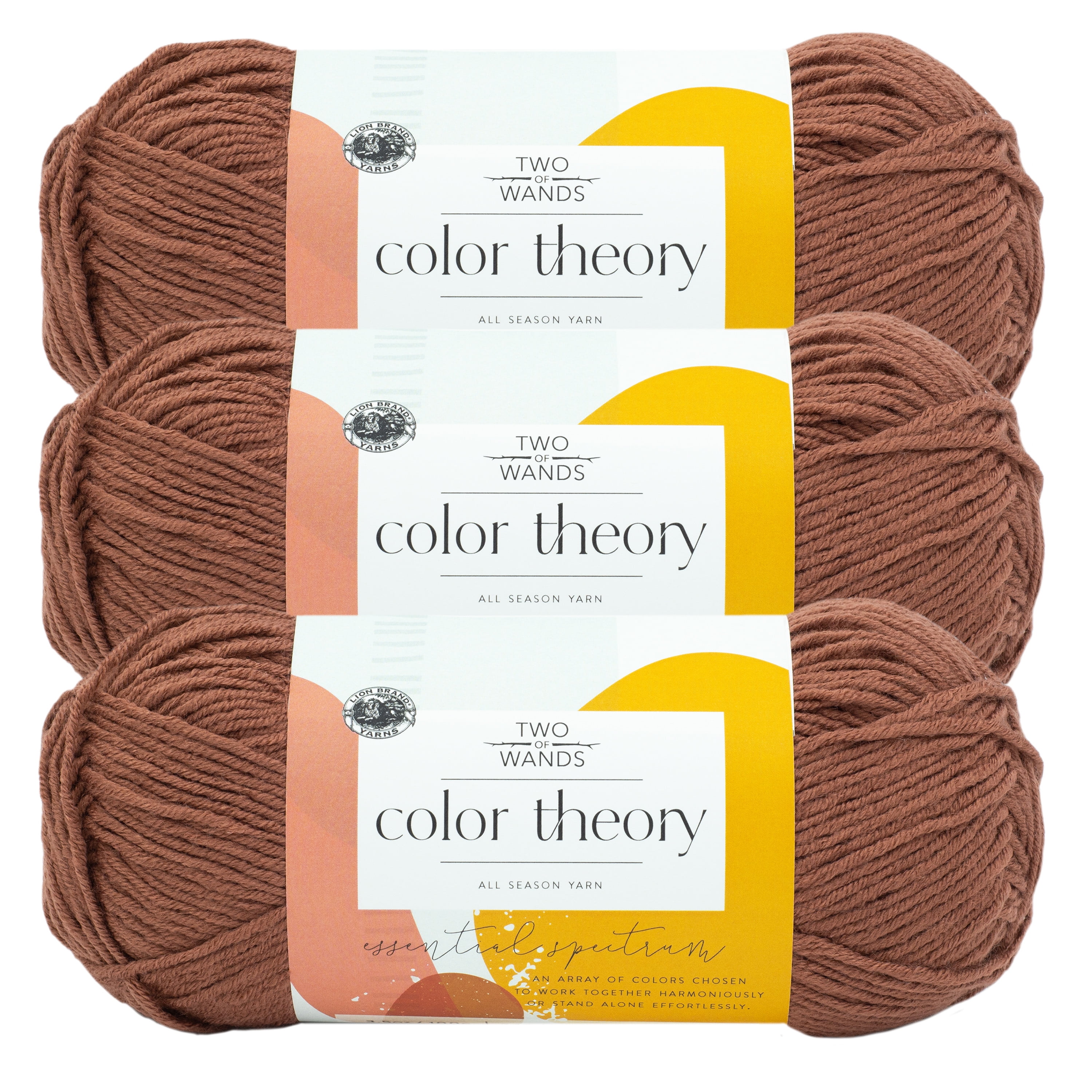 Lion Brand Yarn Color Theory Raisin Medium Acrylic Brown Yarn 3 Pack ...