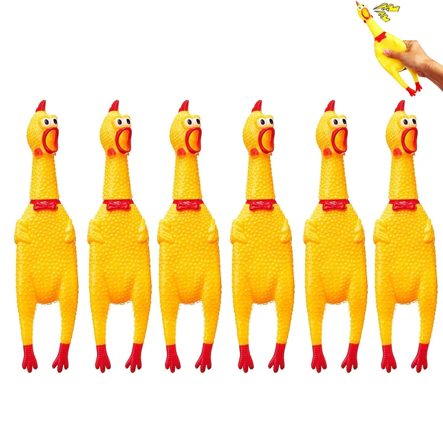Click here for Oruyrop 6 Pack Rubber Screaming Chicken Toy Yellow... prices