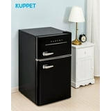 KUPPET Retro Mini Refrigerator 2-Door Compact Refrigerator for Dorm ...