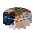 Chilfamy Round Tablecloth,Aesthetic Navy Blue Burnt Premium Polyester ...
