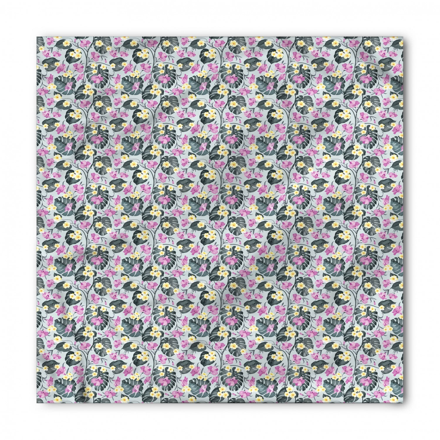 Floral Bandana, Design of Exotic Plantation, Unisex Head and Neck Tie ...