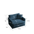 Comfy Deep Single Seat Sofa Upholstered Reading Armchair with Chenille ...