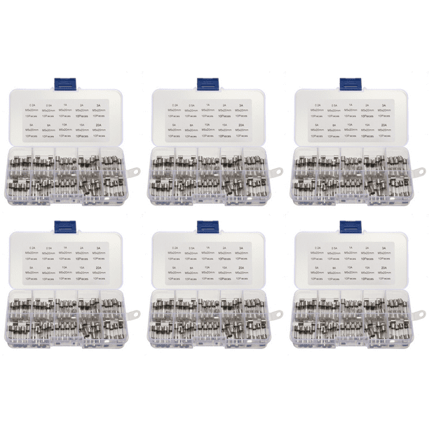 Caja fusibles 100 Uds 5X20 10 piezas cada una 10 valores resistencia fusible 5*20MM 0.2A-20A ...