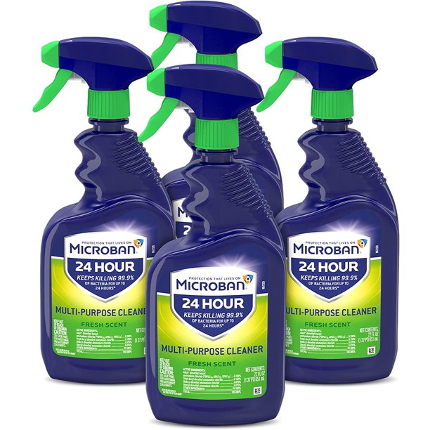 Microban Disinfectant Spray, 24 Hour Sanitizing and Antibacterial Spray ...