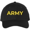 Army Embroidered Baseball Cap | US Army Text | Structured Hat (Black ...