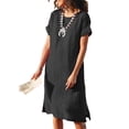 11 colors and sizes available, round neck, short sleeve, slit, pleated ...