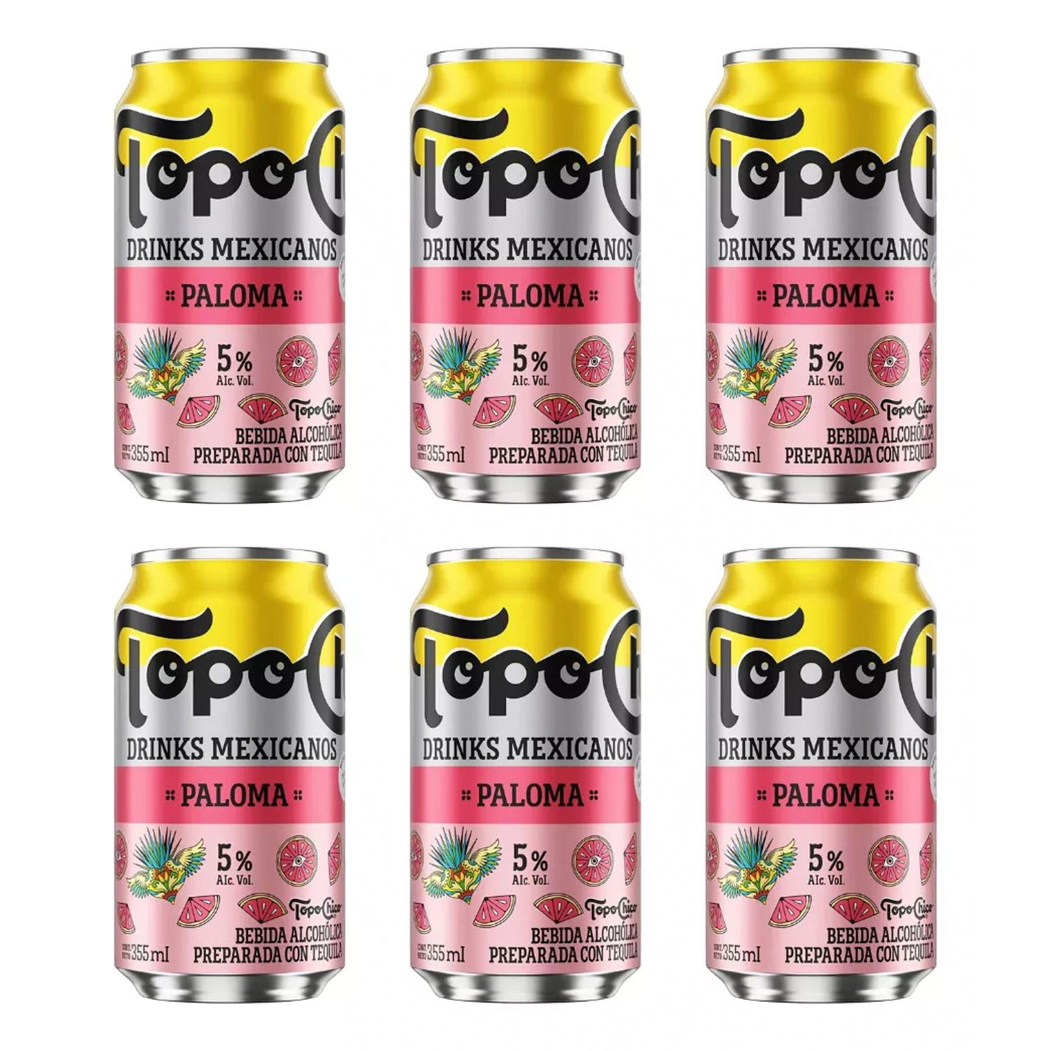 Pack de 6 Bebida Preparada Topo Chico Drinks Mexicanos Paloma 355 ml ...