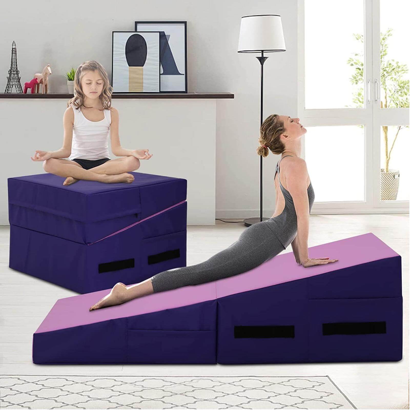 NiamVelo Gymnastics Mat 48"x24"x14" Incline Tumbling Mats, Folding ...