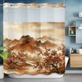 Autumn Mountains No Hook Shower Curtain with Snap in Liner, Orange ...