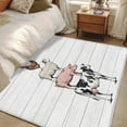 Farmhouses Animal Area Rugs 4x6 ft Cow Sheep Pig Chicken Wood Grain ...