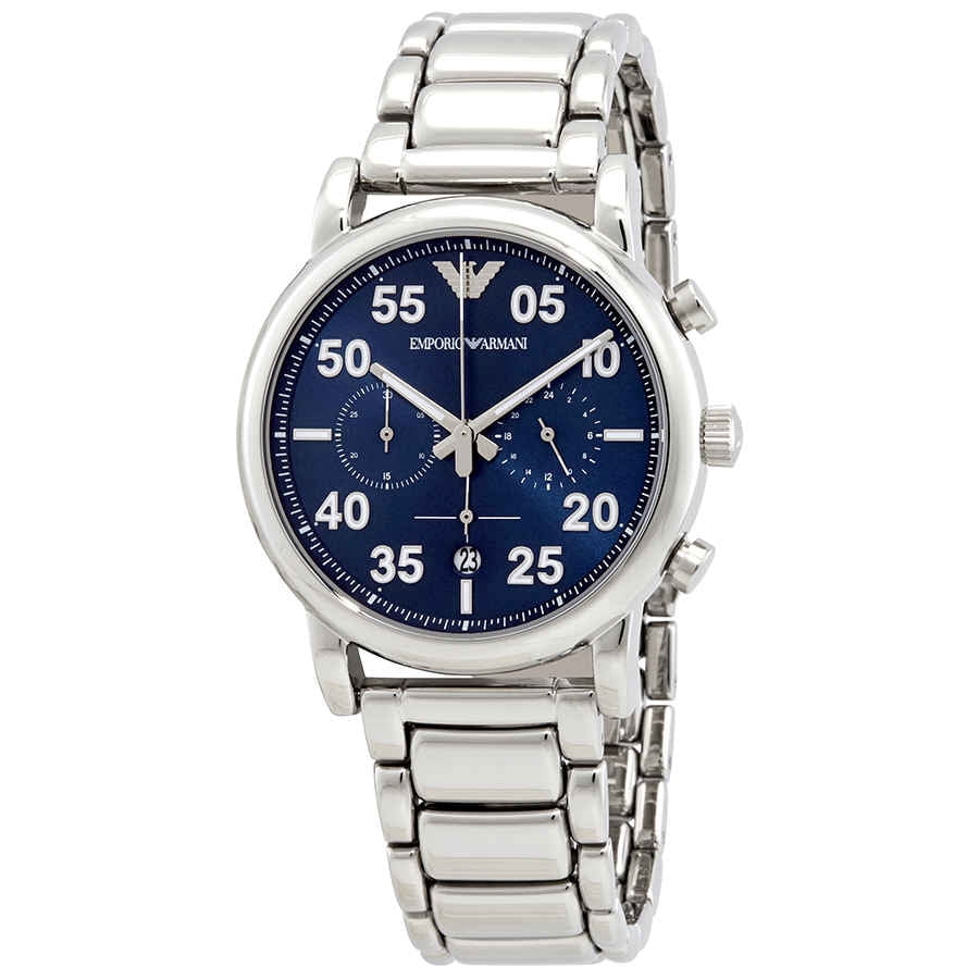 Emporio Armani Luigi Chronograph Quartz Blue Dial Men's Watch AR11132 ...