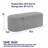 Xukmct Upholstered Fabric Stool with Safety Hinge, Storage Ottoman for ...
