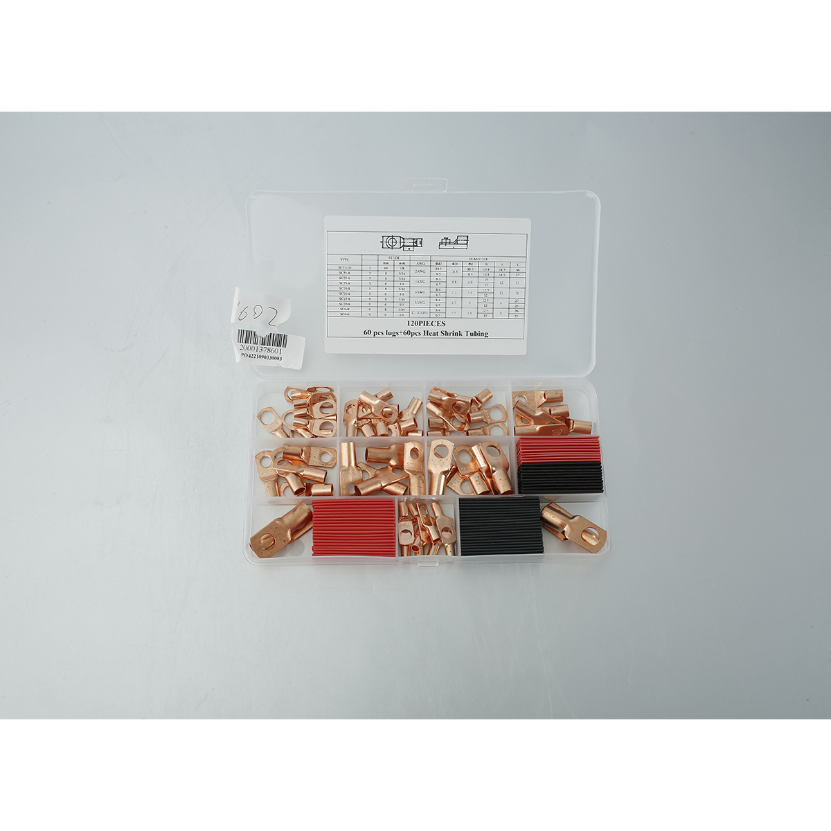 Yous Auto 120pcs Copper Battery Cable Ends 10 Type Battery Wire Lugs ...