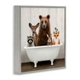 Woodland Creatures Antique Bathtub Gray Framed Giclee Art, 17 x 17 ...