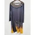 Nyfairy Plus Size Long Sleeve Midi Dress, Black Gold Gradient Starry ...