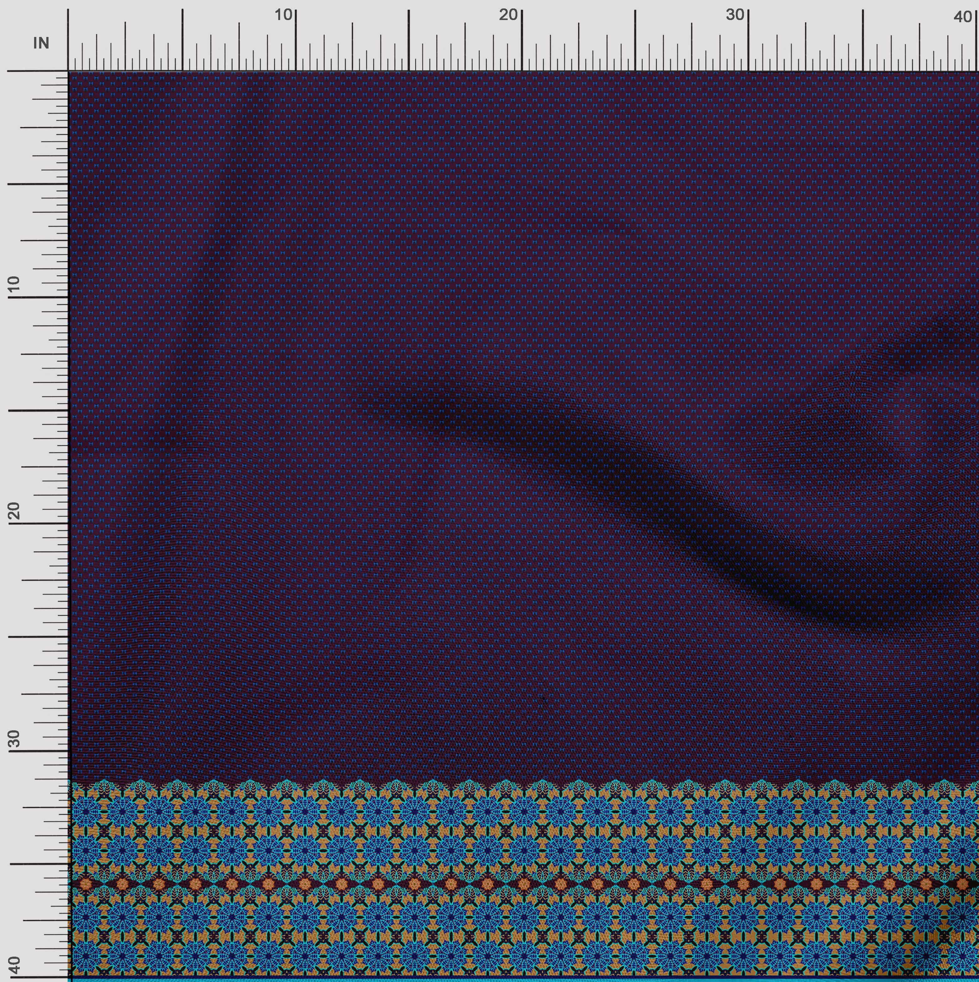 Soimoi Satin Silk Fabric Mandala & Shield Symbol Panel Print Fabric by ...