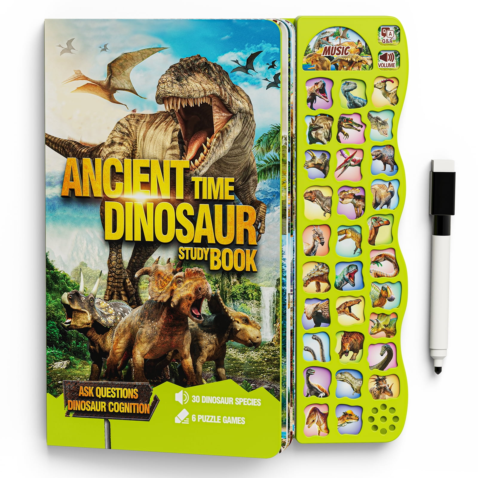 Dinosaur Busy Book for Kids 3-5 with Sounds 30 Species Names ...