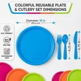 Basicwise 64-Piece Reusable Plastic Dinnerware Set for 16 ...