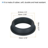 Uxcell T Type Rubber Grommet Mount Dia 63.6mm ID 52mm Seal Protection ...