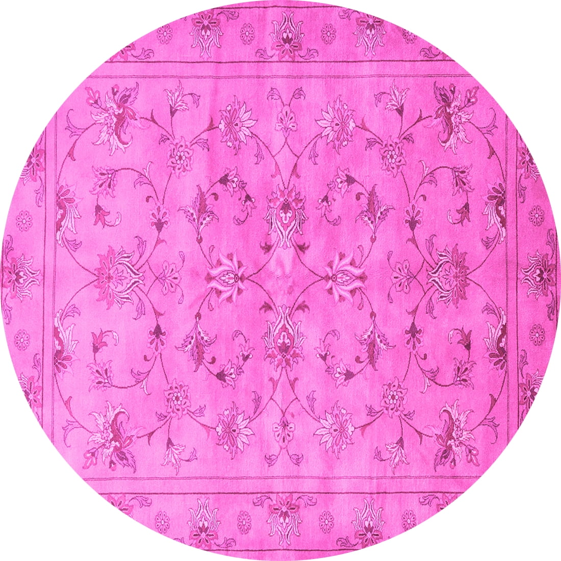 Ahgly Company Indoor Round Persian Pink Traditional Area Rugs, 3' Round ...