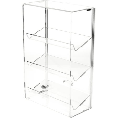 Plymor Brand Locking Acrylic Display Case w/ 3 Angled Shelves - Walmart.com
