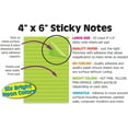 Better Office Products Large Lined Sticky Notes, 4x6, 10 Pack, Bright ...