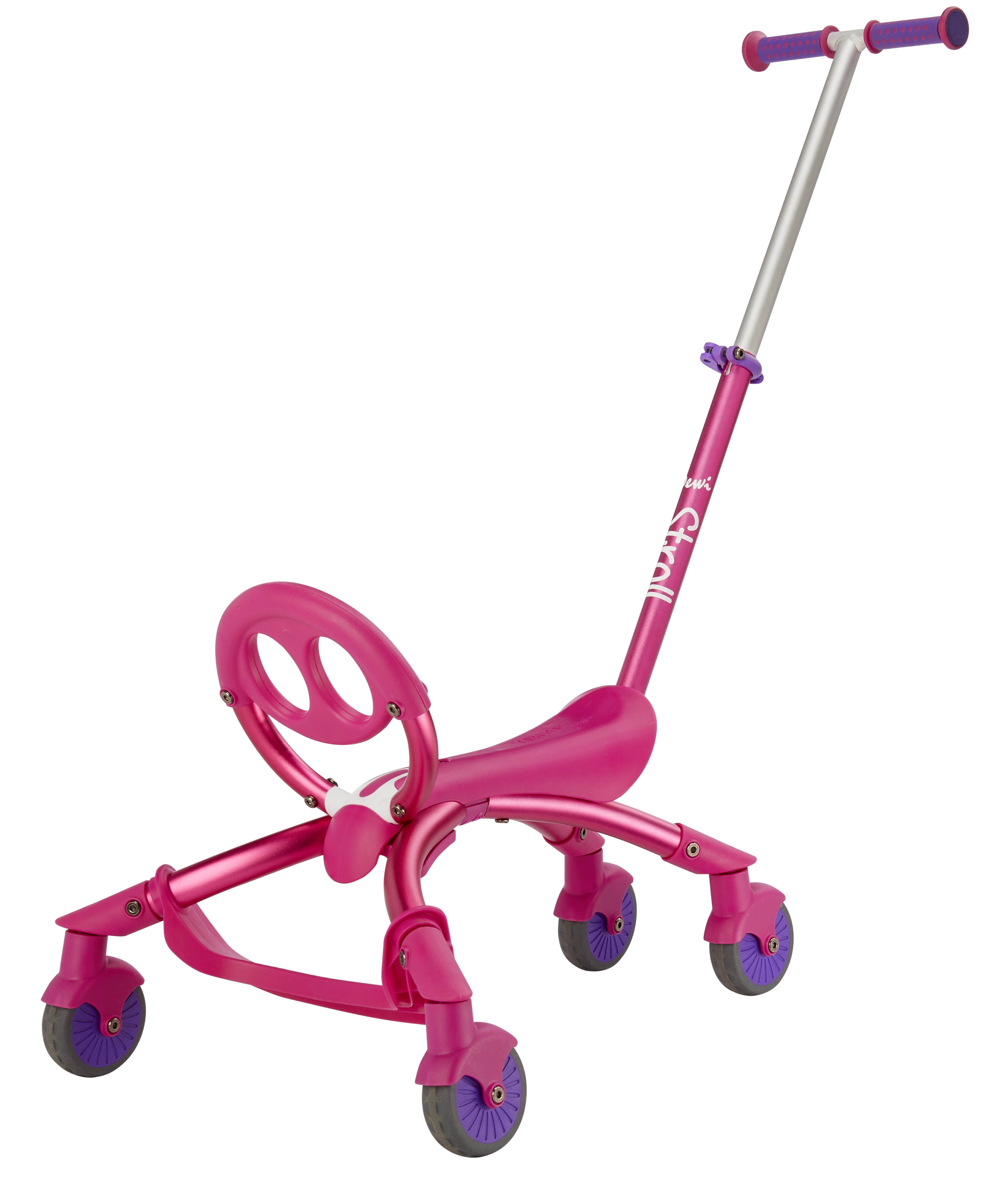 YBIKE Pewi Stroll (Pink) Indoor/Outdoor Walking Ride On Toy with Push ...