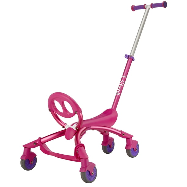 YBIKE Pewi Stroll (Pink) Indoor/Outdoor Walking Ride On Toy with Push ...