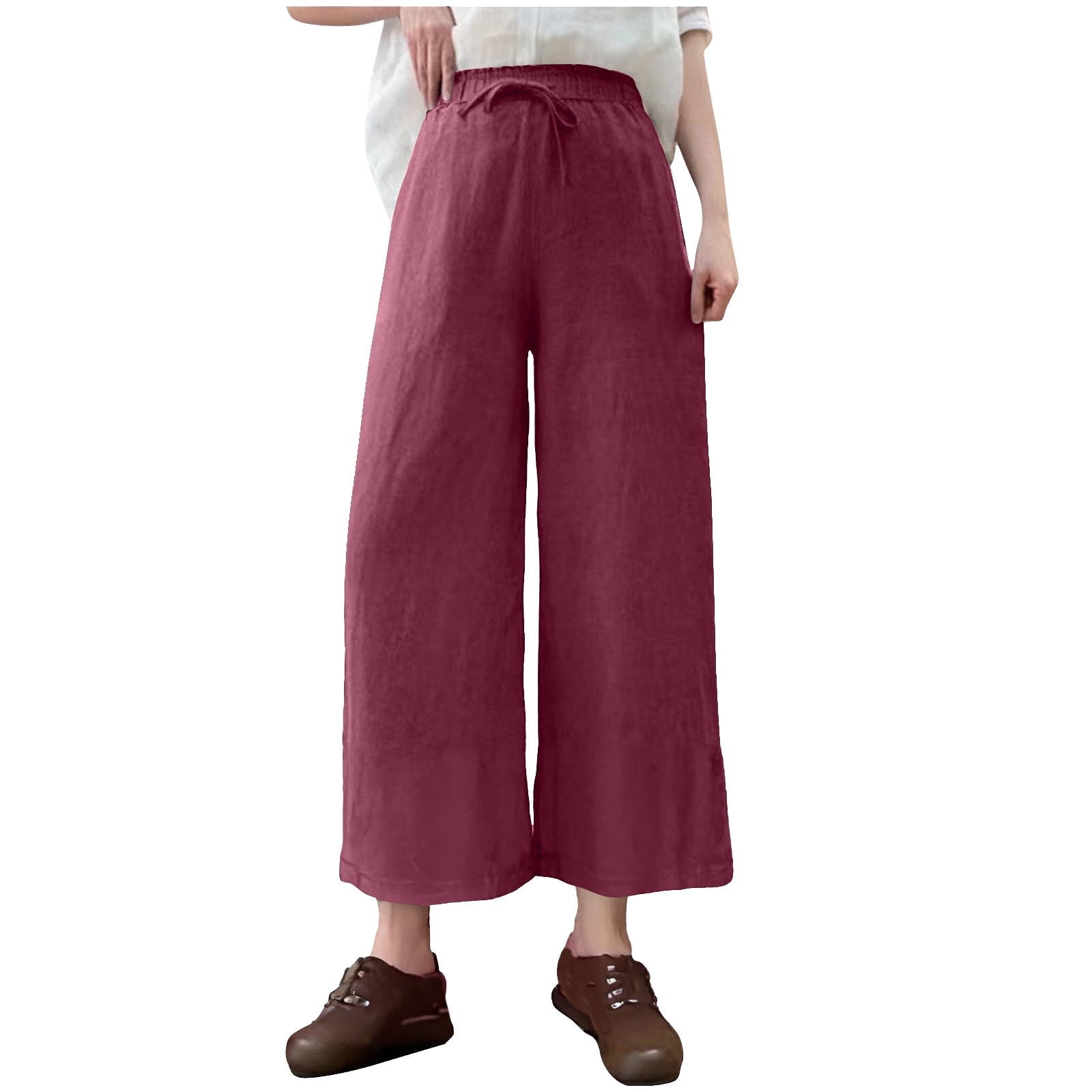 Click here for Cfhntfmh Wide Leg Cotton Linen Pants For Women Sum... prices
