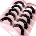 JUNXIAO-Cat eye Eyelashes 3D Natural False Lashes D Curl Fluffy Soft ...