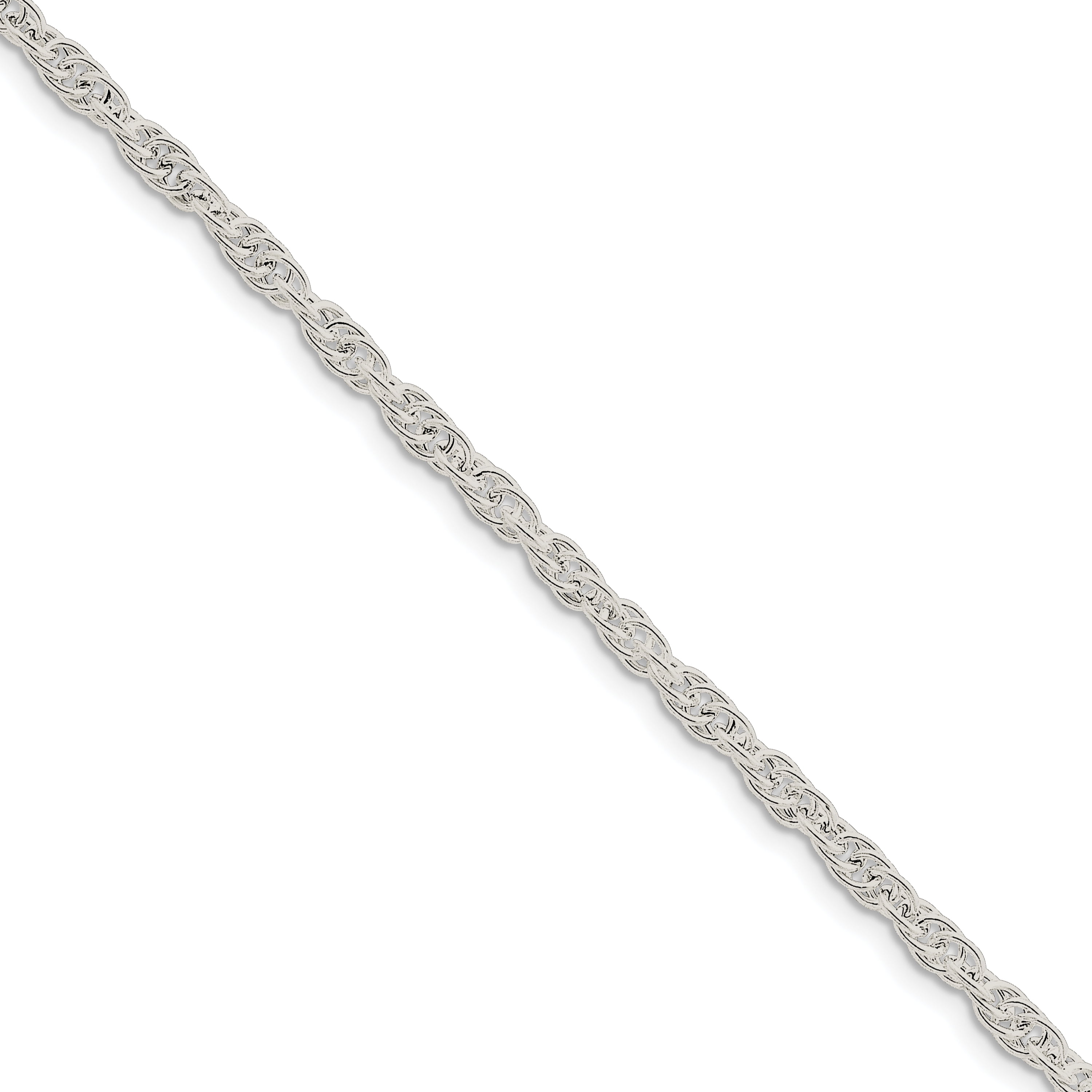 Primal Silver Sterling Silver 4mm Hollow Loose Rope Chain Bracelet ...