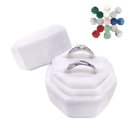 Antique Octagon Velvet Ring Box Double Ring Display Holder With ...