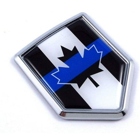 Canada Police Thin Blue line Chrome Car Auto Emblem 3D Decal Bumper ...