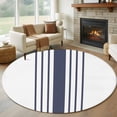 Blue Vertical Striped Large Area Rugs for Bedroom Living Room, Soft Non ...