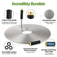 Teblint Metal Garden Hose 50ft, 304 Stainless Steel Garden Hose, Heavy ...
