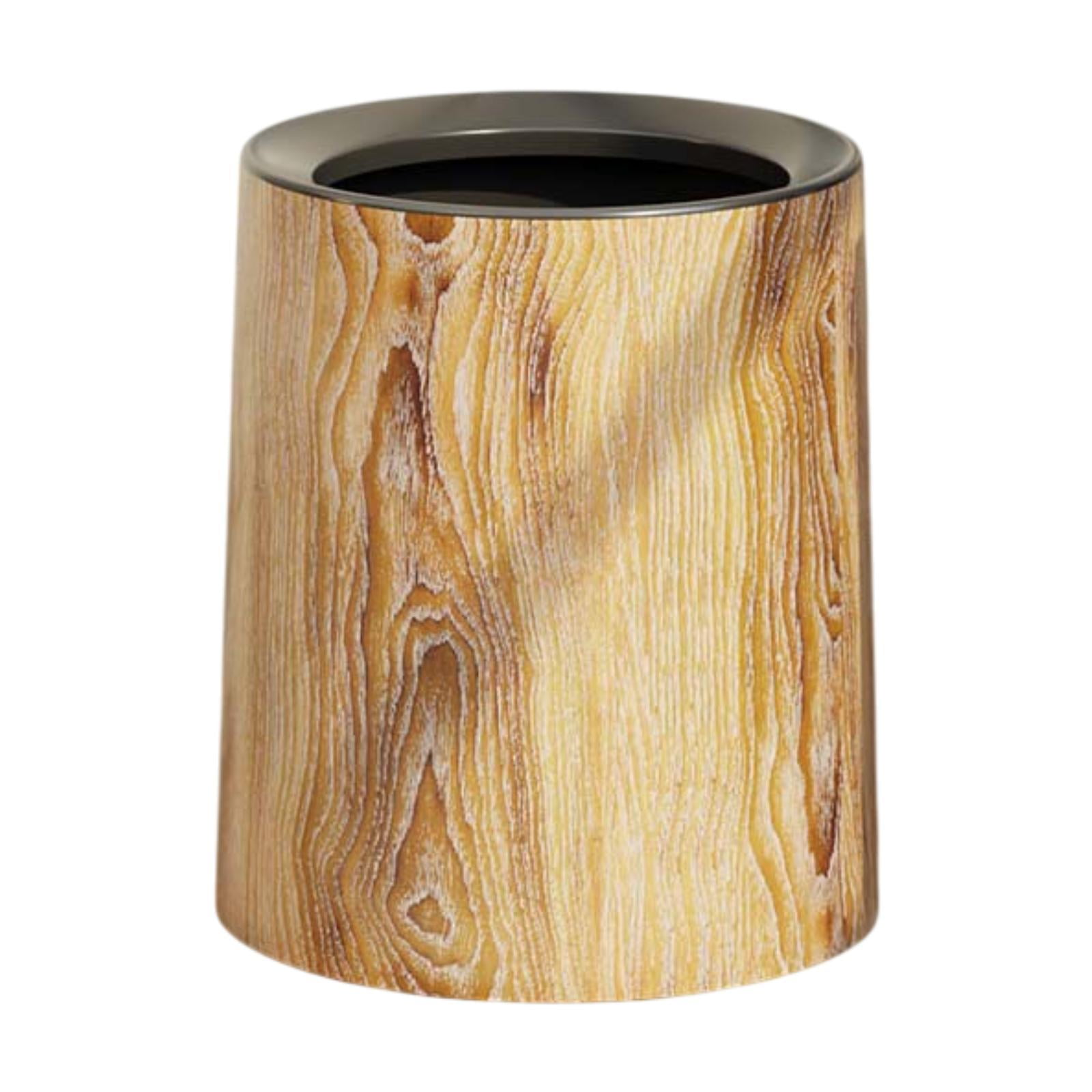 Trash CAN IMitation Wood Grain Waste Wasking Basking Vintage Container ...